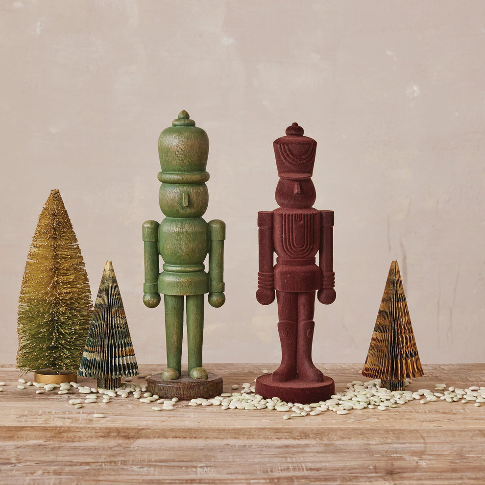 4"L x 3-1/2"W x 13-1/4"H Resin Soldier, Wood Finish, Green – Beauty in ...